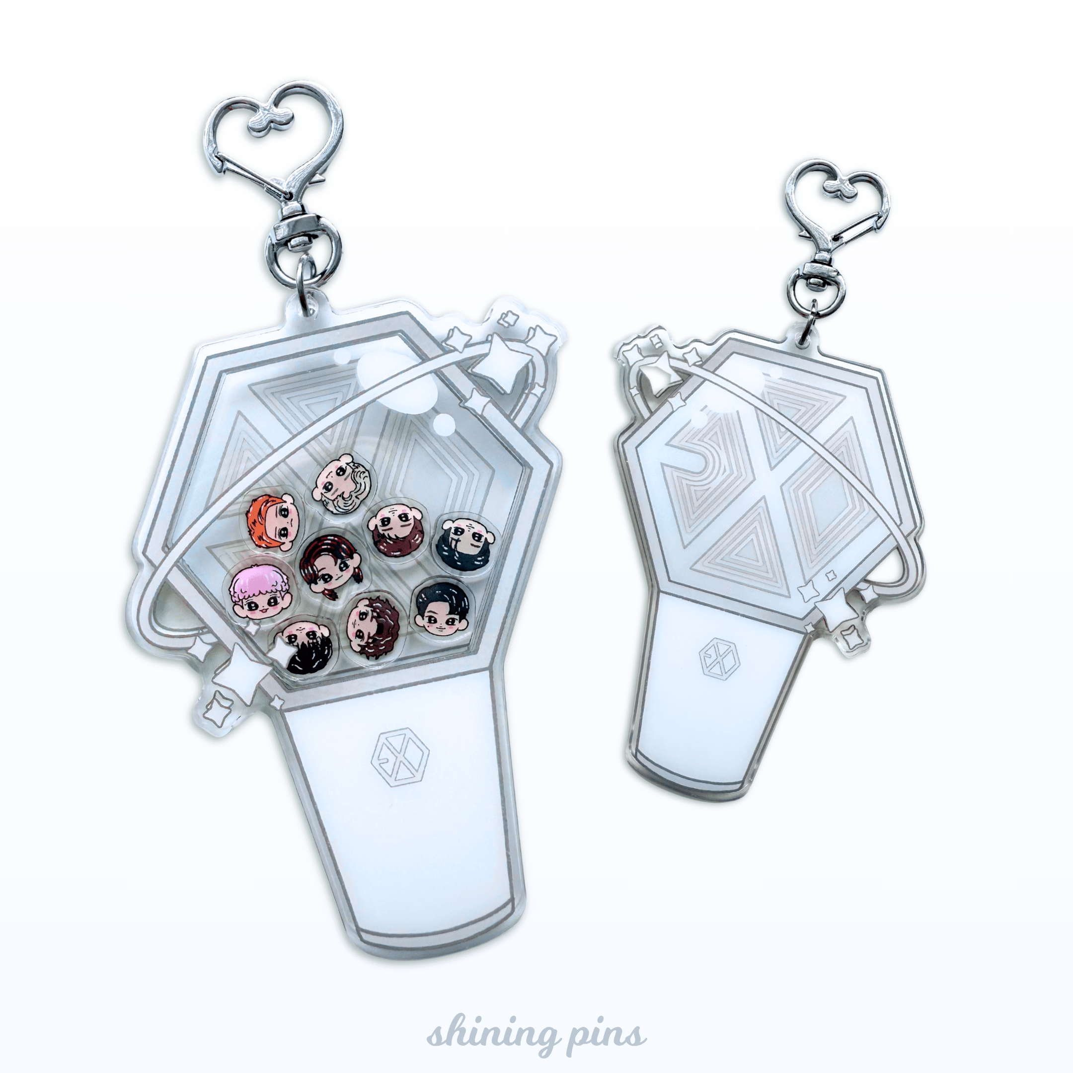 Shining Pins | EXO Lightstick Shaker Keychain