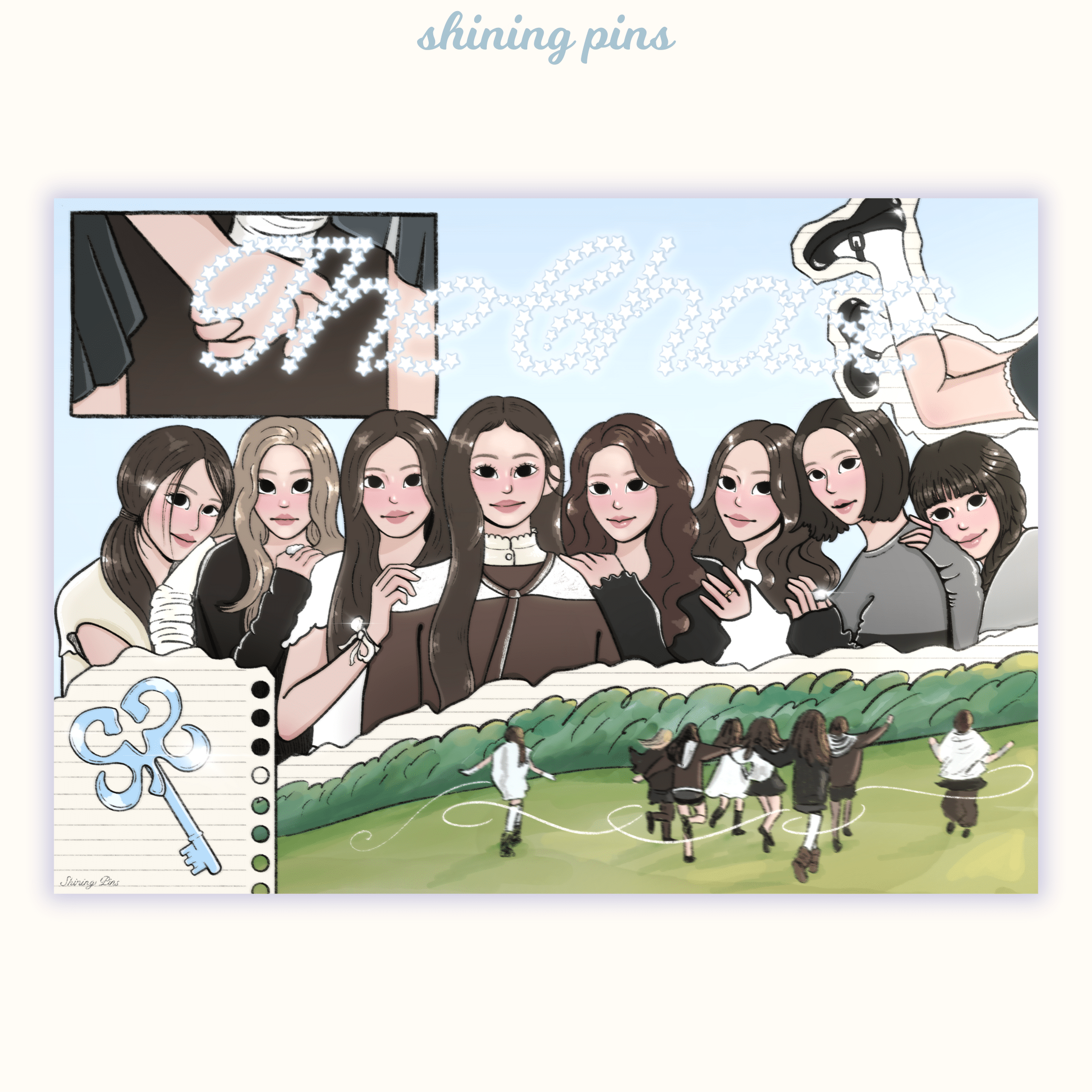 Shining Pins | Hearts2Hearts 'The Chase' - A5 Art Print – Shining Studio