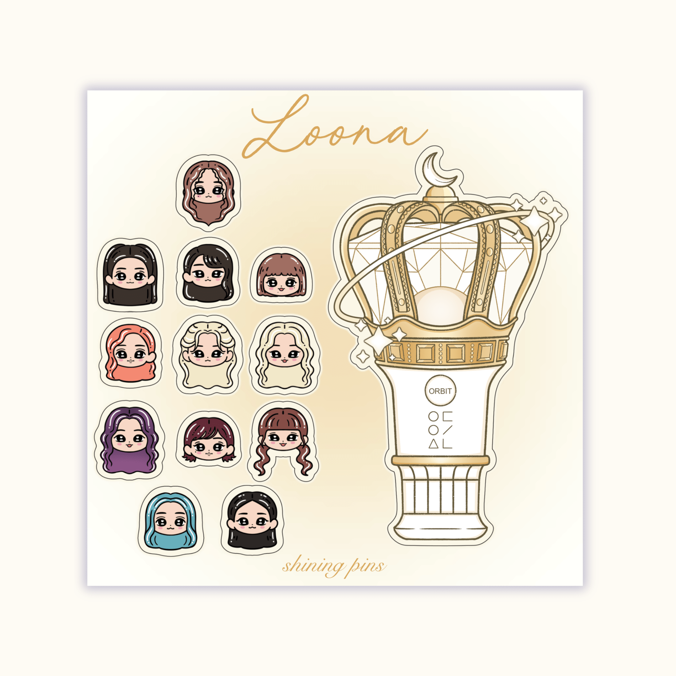 Shining Pins | LOONA Lightstick Sticker Sheet