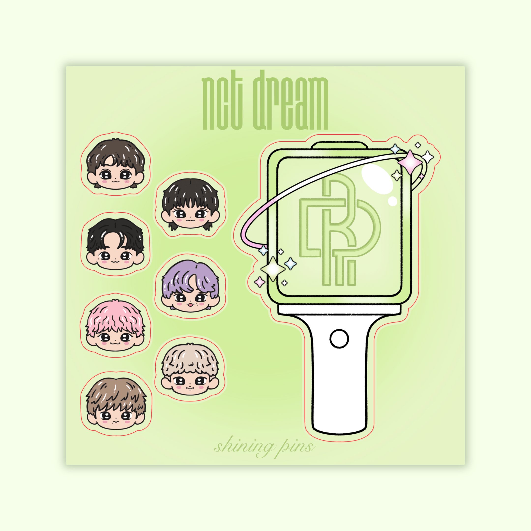 Shining Pins | NCT Dream Lightstick Sticker Sheet
