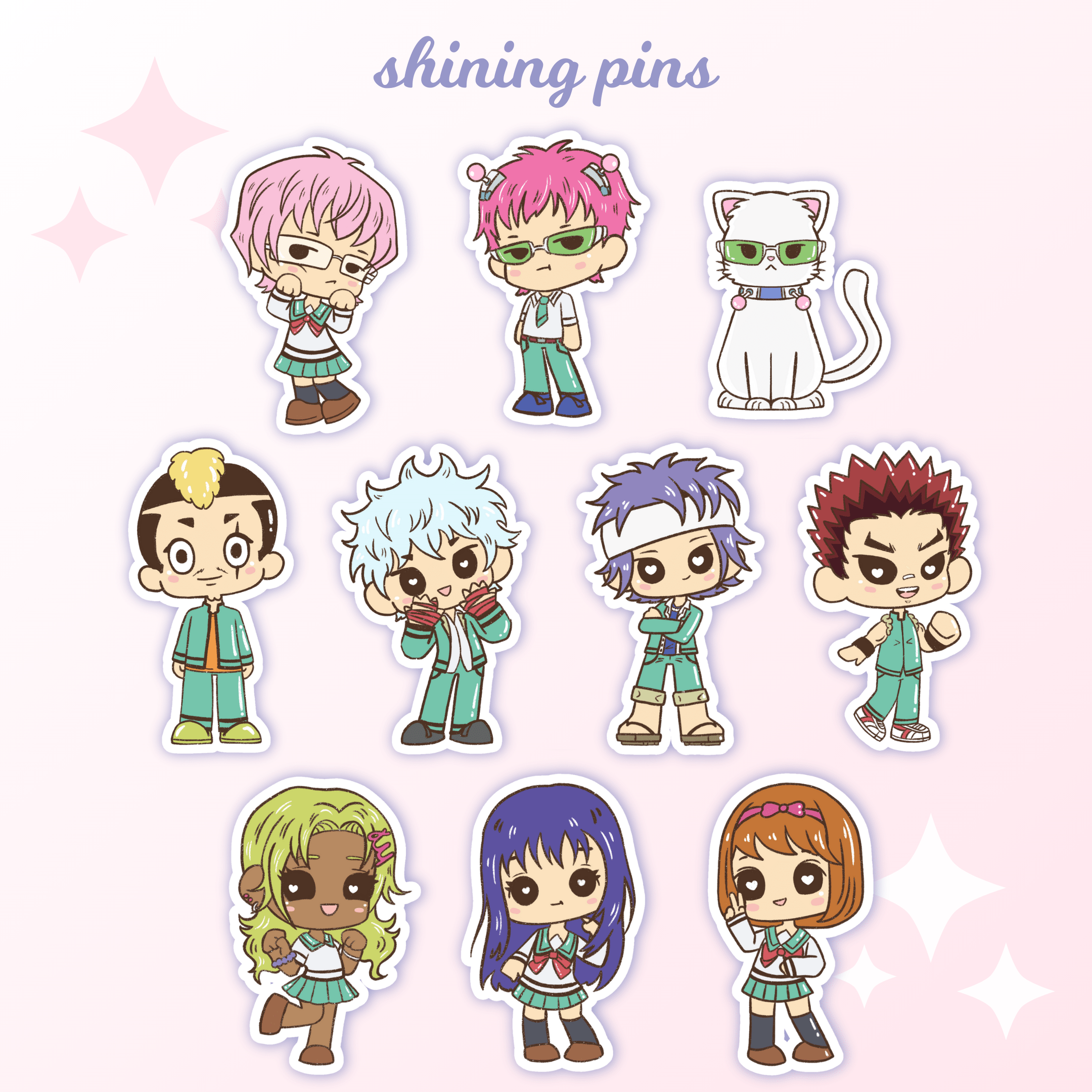 Shining Pins | 'Saiki-K' Stickers – Shining Studio